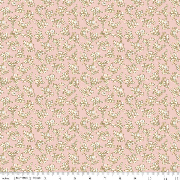 Fat Quarter End of Bolt - SALE Tea with Bea Posy C10493 Blush - Riley ...