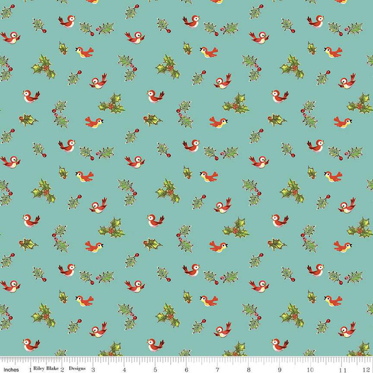DEAL Jingle Bells Holly Birds C14835 Cottage - Riley Blake Designs - C ...