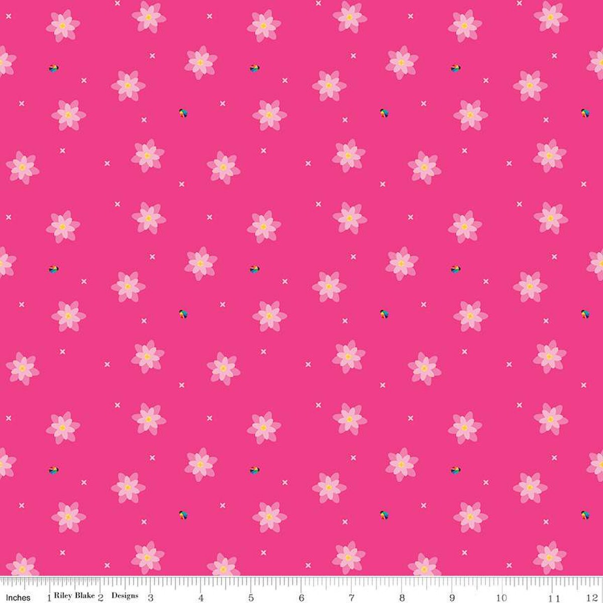 SALE Bloom Blissful C14984 Hot Pink - Riley Blake Designs - Flowers Fl ...