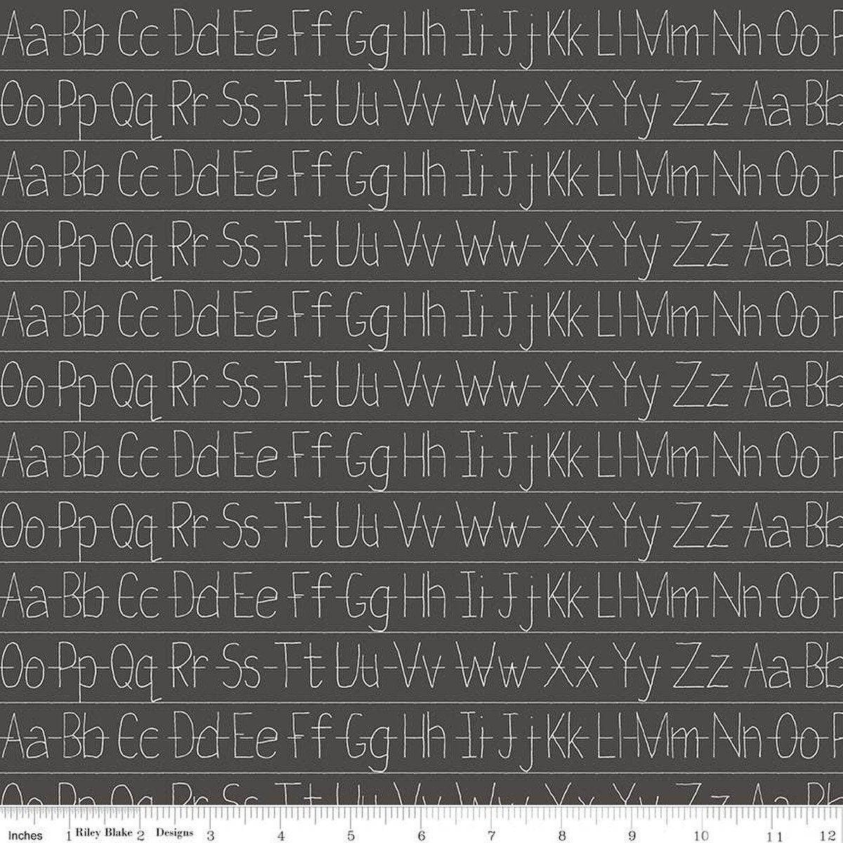 Old School Handwriting C14954 Charcoal - Riley Blake Designs - Alphabe ...