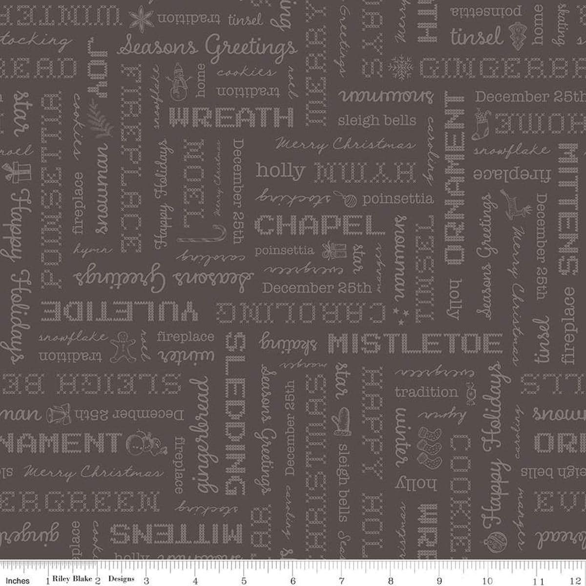 DEAL Home Town Holiday Words C14902 Dark Milk Can - Riley Blake Design ...