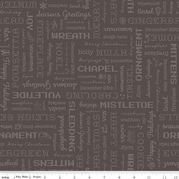 DEAL Home Town Holiday Words C14902 Dark Milk Can - Riley Blake Design ...