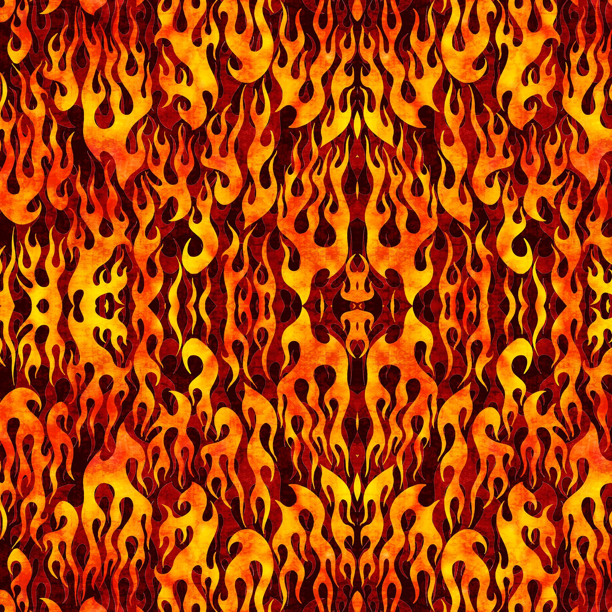 Heavy Metal Flames 30710 Brick M - - QT Fabrics - Fire Flame - Quiltin ...