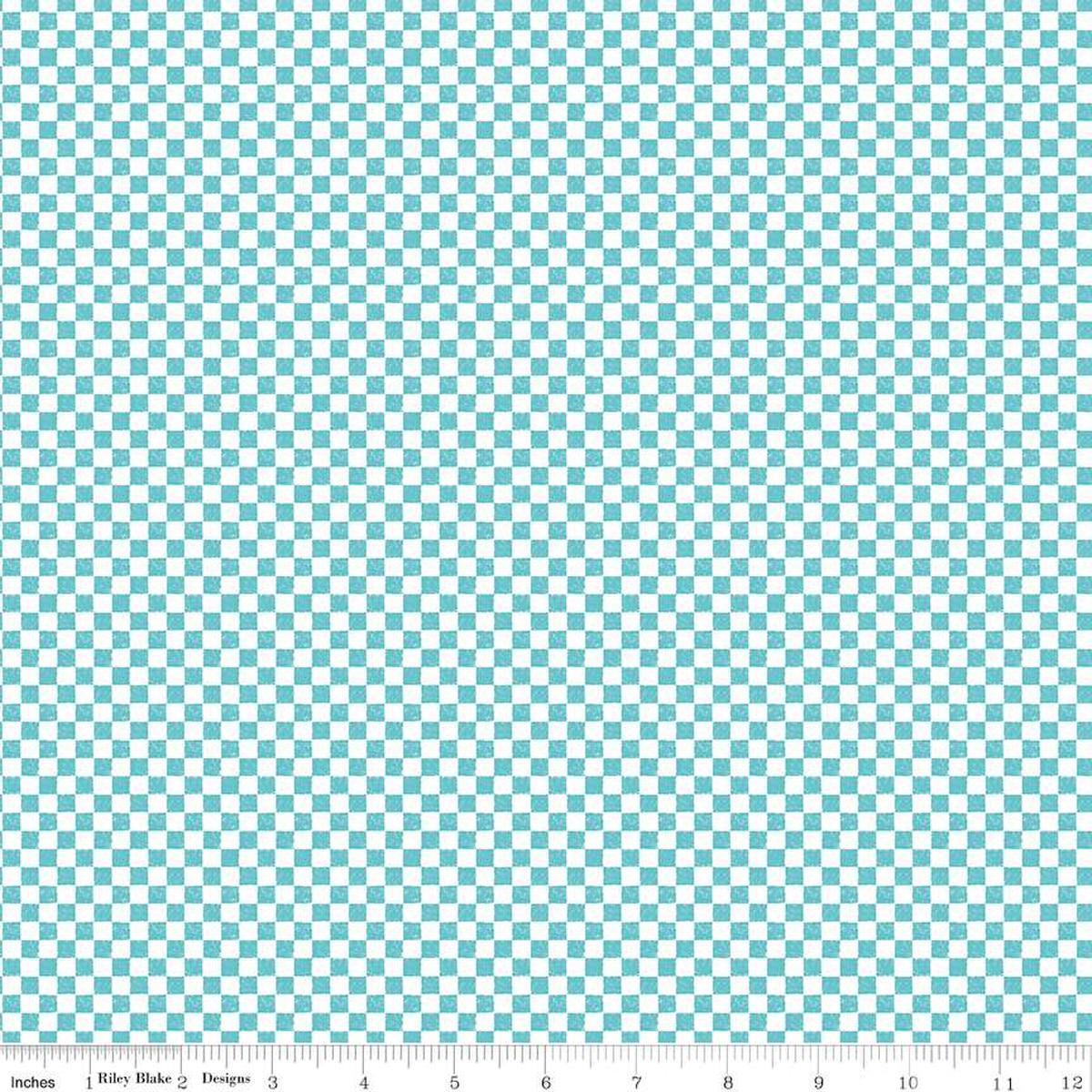 SALE Check Please! 1/4" Check C820 Peacock - Riley Blake Designs - Che ...