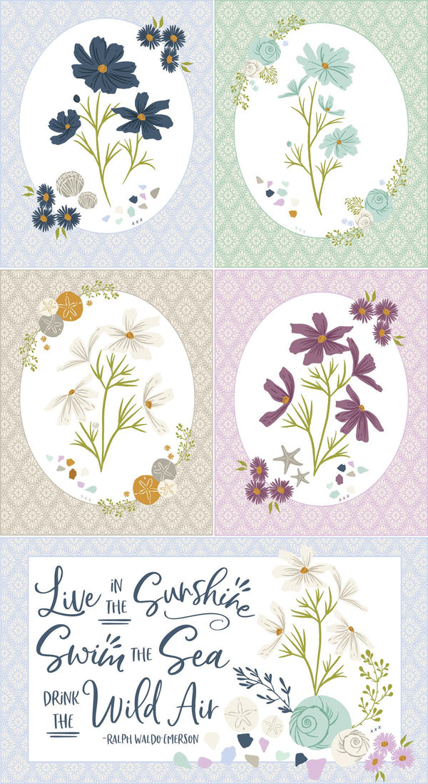 SALE Seaglass Summer Oyster Panel 43187 Eggshell - Moda Fabrics - Flow ...