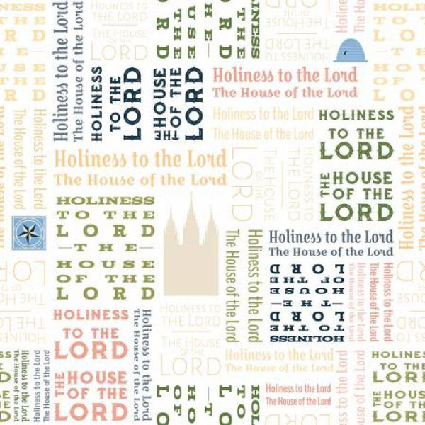 Temples Text C9863 Multi - Riley Blake Designs - LDS Mormon Temples Ch ...