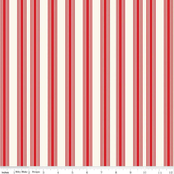Freedom Garden Stripes C15623 Red - Riley Blake Designs - Thick Thin L ...