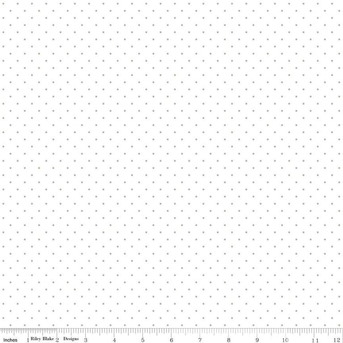 32" End of Bolt - FLANNEL Dots on White F16028 Gray - Riley Blake Desi ...
