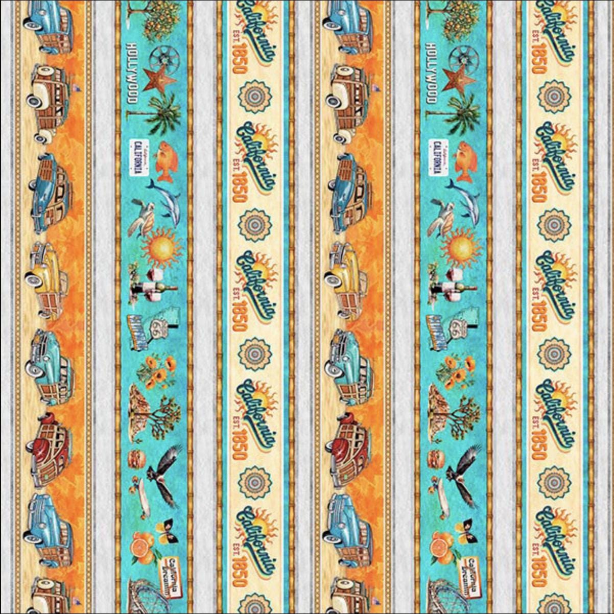 DEAL California Dreaming California Border Stripe 31345 Multi X - - QT ...