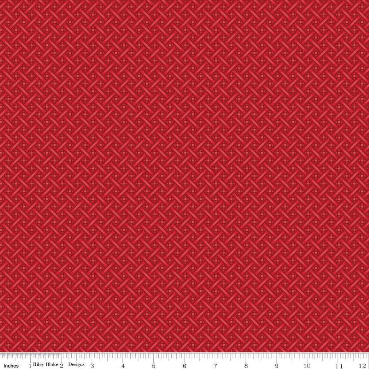 DEAL Vera's Garden Basket Weave C16995 Red - Riley Blake Designs - Geo ...