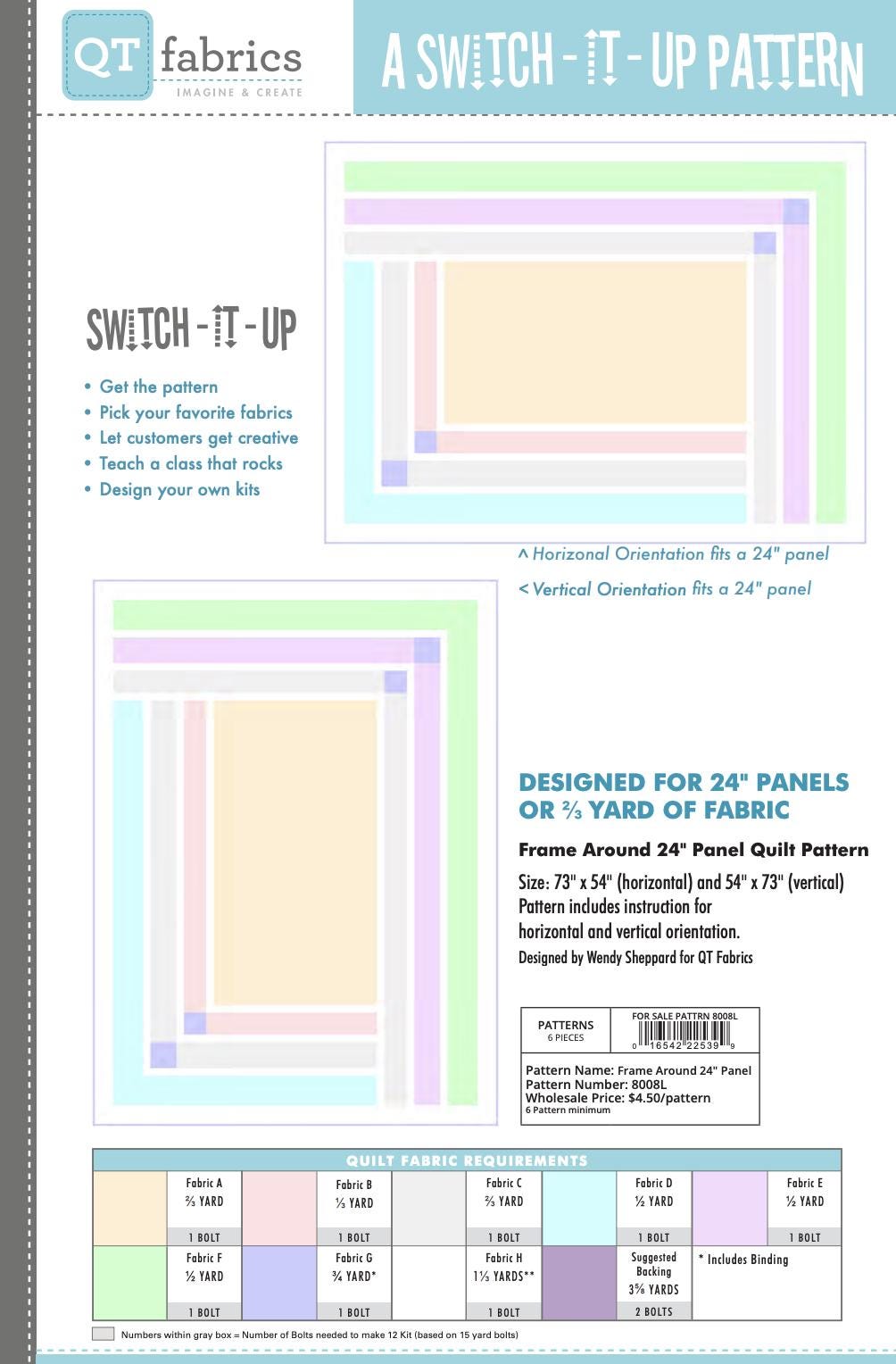 Switch It Up 24" Panel Pattern Quilt PATTERN - QT Fabrics - Instructio ...