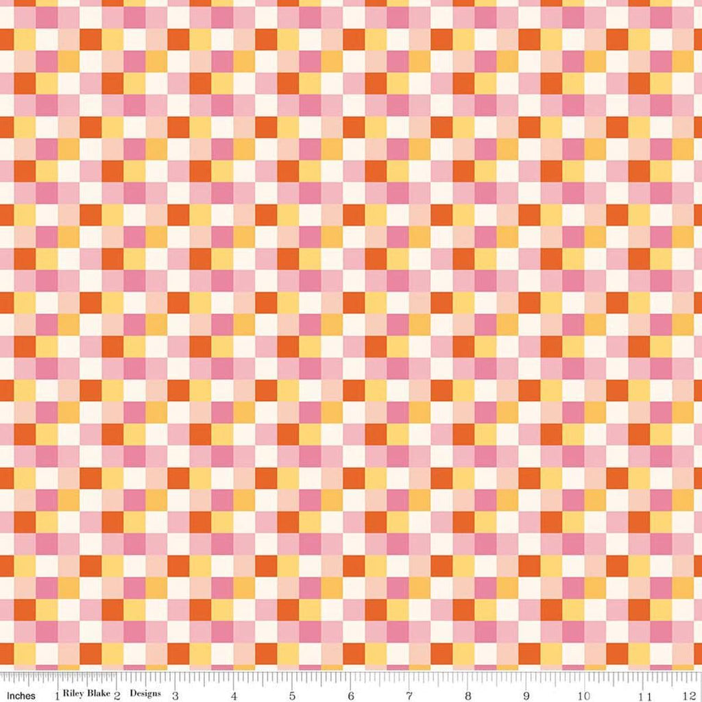 Patchwork Checks C17244 Pink - Riley Blake Designs - Squares Geometric ...