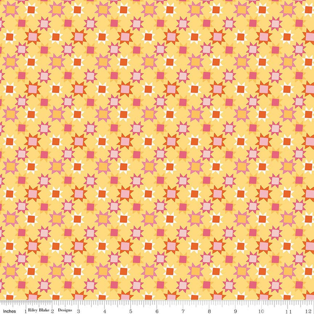 Patchwork Stars C17242 Yellow - Riley Blake Designs - Sawtooth Zigzag ...