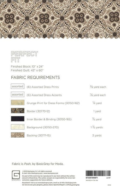 Perfect Fit Quilt Pattern BG-PAT087 - BasicGrey - Moda Fabrics - INSTR ...