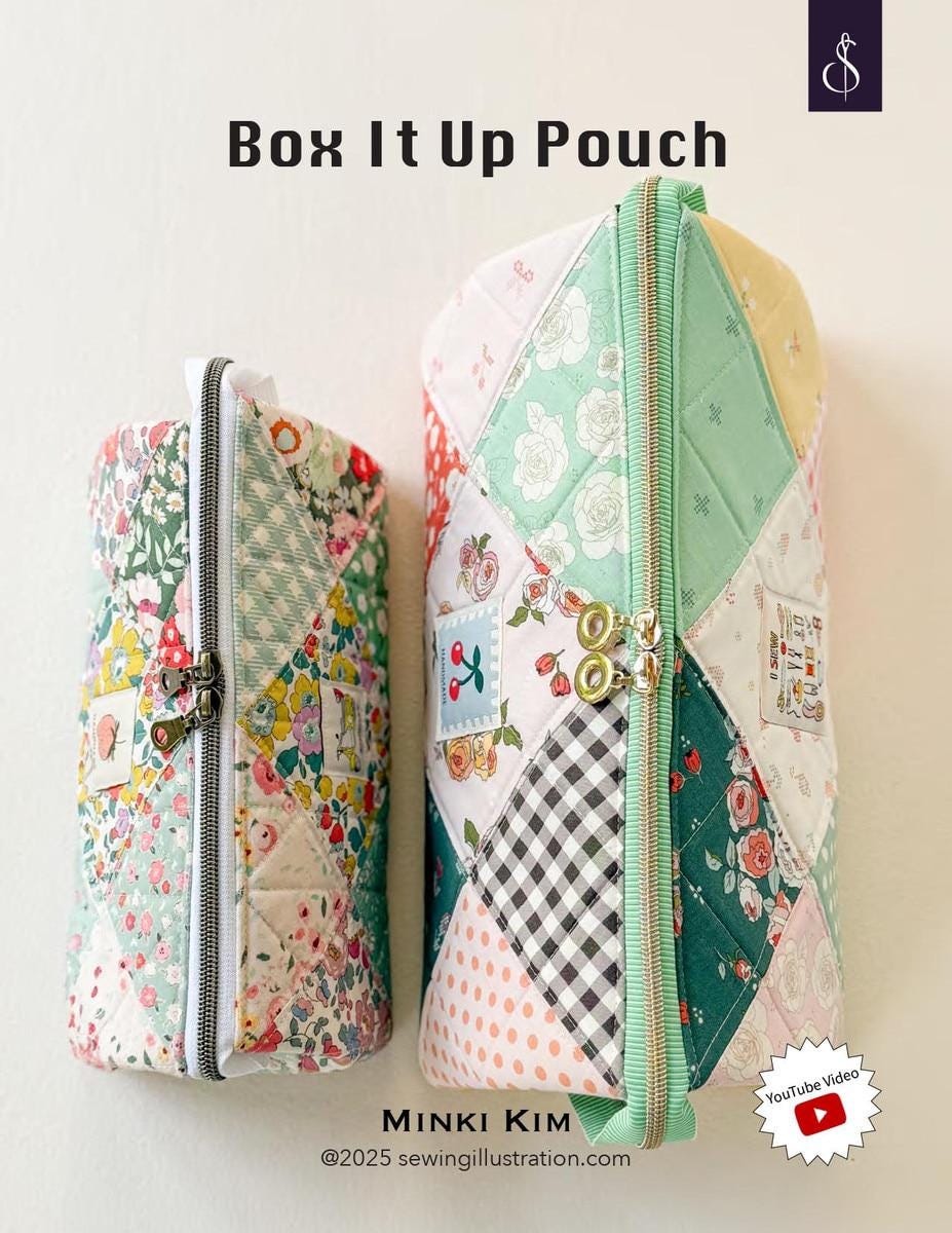 SALE Minki Kim Box It Up Pouch Project PATTERN P178-SIBP17 - Riley Bla ...