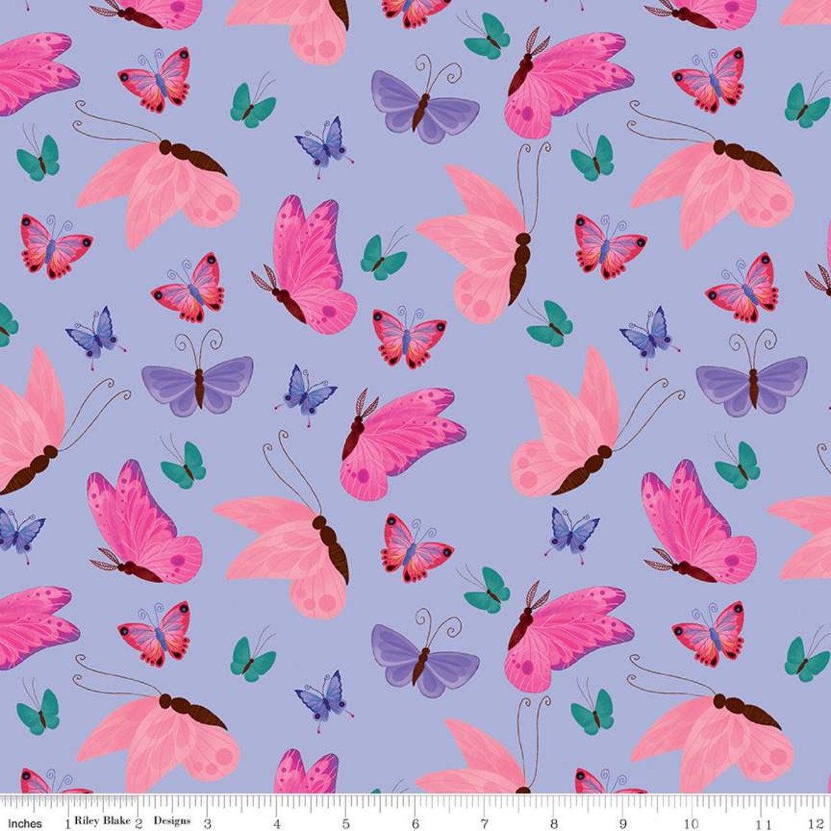 SALE Uni the Unicorn Butterflies C9982 Light Purple - Riley Blake Desi ...