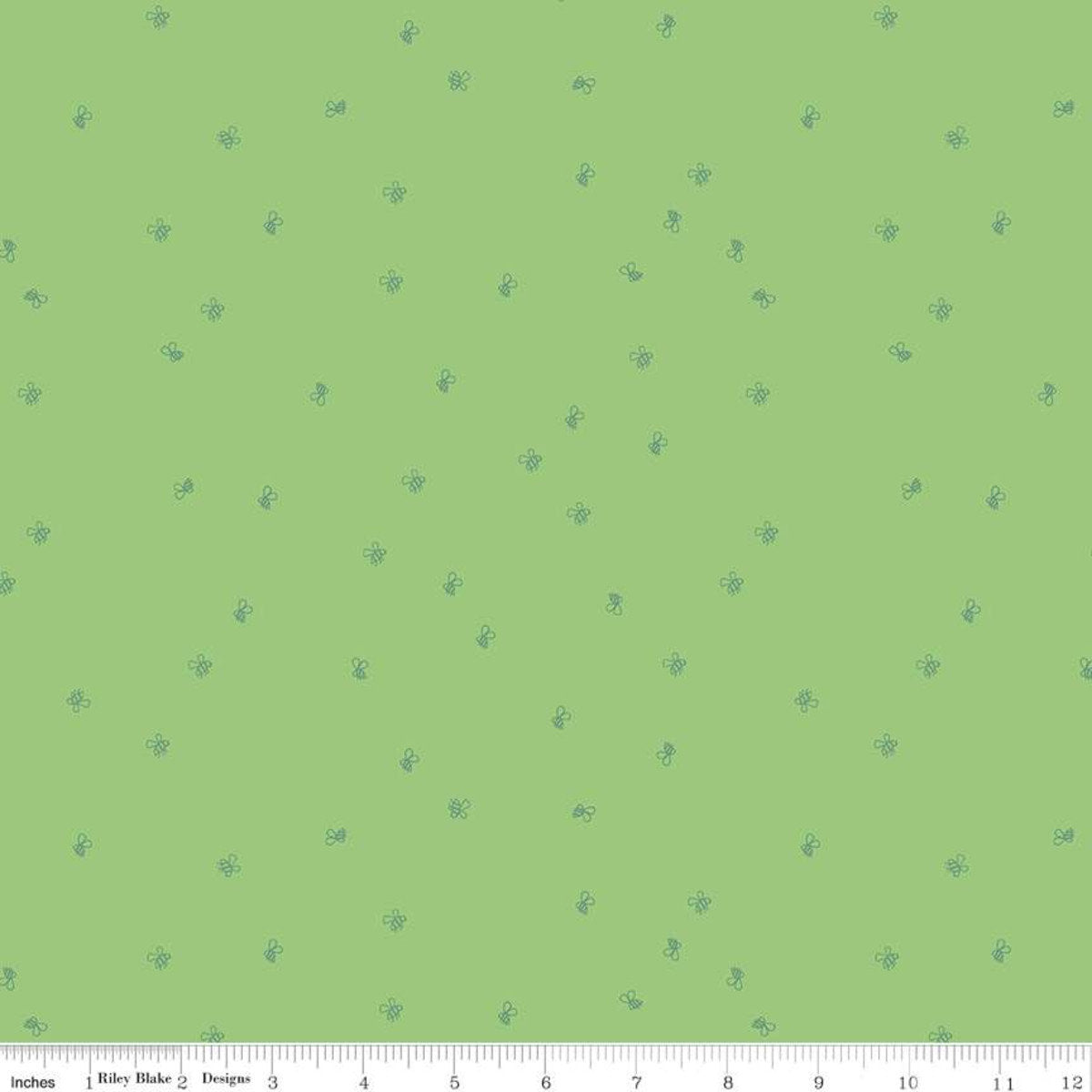 SALE New Dawn Bees C9856 Leaf - Riley Blake Designs - Green Line-Drawn ...